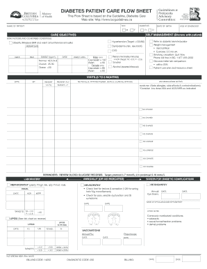 Fillable Online DIABETES PATIENT CARE FLOW SHEET Fax Email Print ...