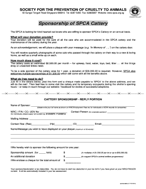 Fillable Online spca org Can you help the SPCA by adopting a kennel ...