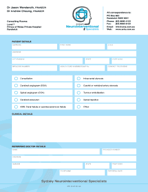 Fillable Online Referral bFormb - Dr Jason Wenderoth Fax Email Print - pdfFiller