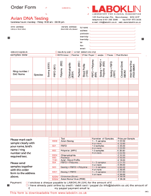 Fillable Online laboklin co Download Order bFormb from this link - Laboklin - laboklin co Fax ...