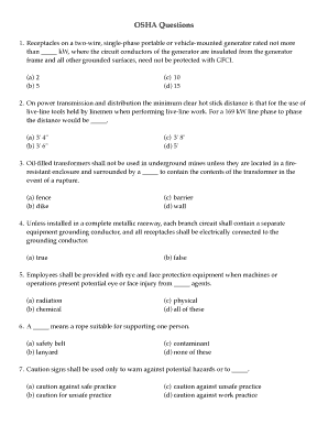 Fillable Online OSHA Questions th - bEdRenzibbcomb Fax Email Print ...