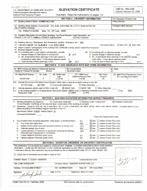 Fillable Online REVISED 9-30-13 us ELEVATION CERTIFICATE onpages Fax ...