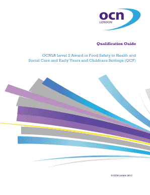Fillable Online Qualification Guide OCNLR Level 2 Award in Food Safety ...
