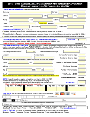 Fillable Online marina BApplicationb for Marinas in California - Marina ...