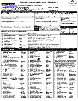 Fillable Online wellspanlabs Laboratory Services Outpatient Requisition ...