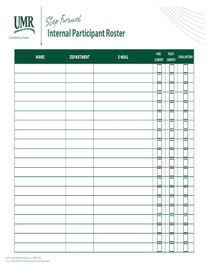 Fillable Online pf01 expresslane Internal Participant Roster Fax Email ...