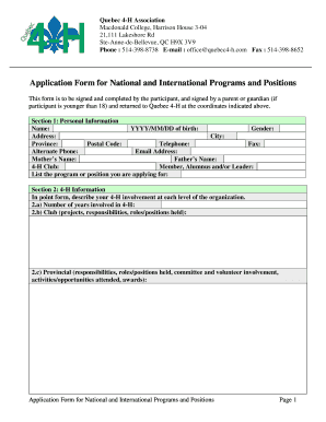 Fillable Online Application Form for National and International ...