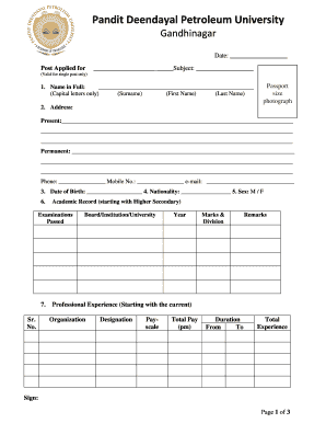Staff Recruitment Form - Fill and Sign Printable Template Online