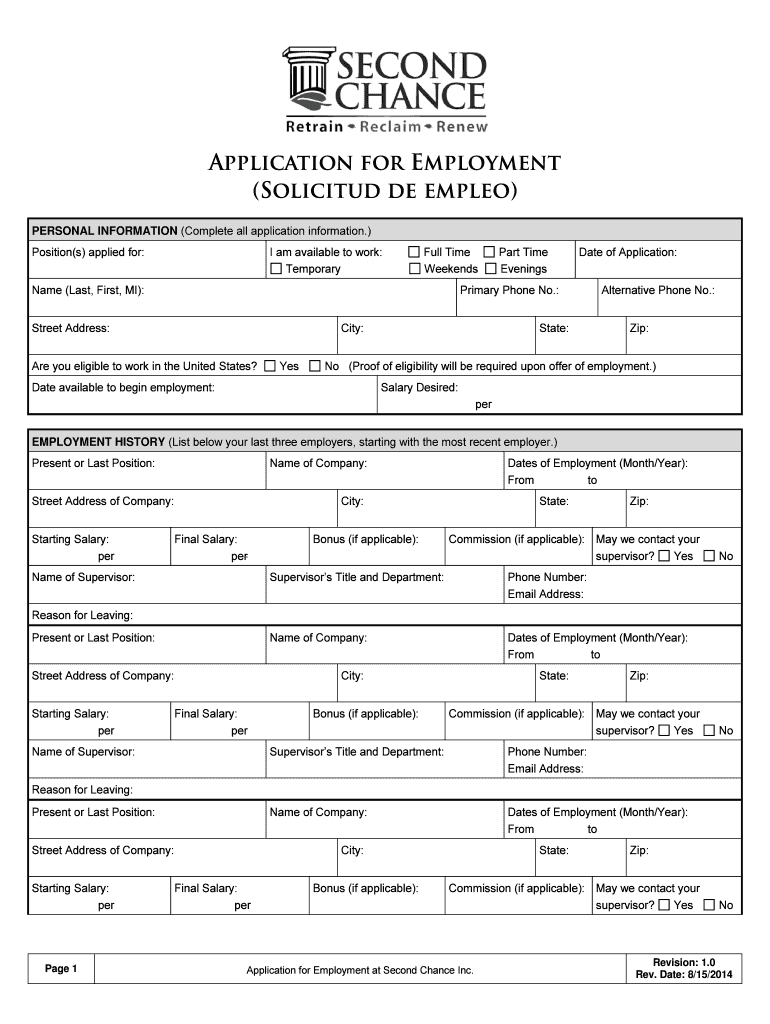 Fillable Online secondchanceinc Fill out this bapplicationb - Second Chance Fax Email Print ...