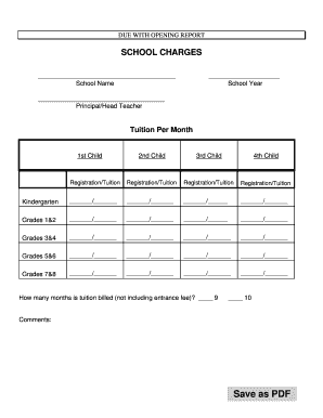 Fillable Online montanaadventist SCHOOL CHARGES School Name School Year ...