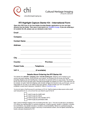 Fillable Online culturalheritageimaging RTI Highlight Capture Starter ...