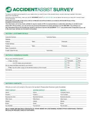 Fillable Online SURVEY - NTI Fax Email Print - pdfFiller