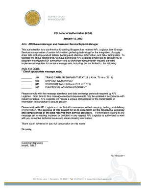 Fillable Online EDI Authorization Letter with APLL rev 102511 RDOC Fax ...