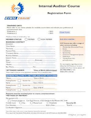 Fillable Online Internal Auditor Course - Civil Contractors Federation Fax Email Print - pdfFiller