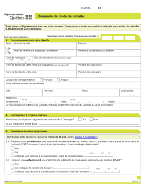 Remplissable En Ligne Demande de rente de retraite. Ce formulaire vous ...