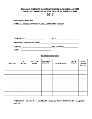 Fillable Online jcdc gov Deaf Dance Entry Form 2012 - jcdcgovjm - jcdc ...