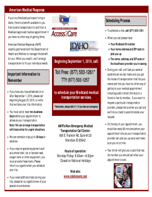 Fillable Online idahonemt AMR Access2Care FINAL - Englishpub - bIdahob ...