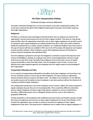 Fillable Online Per Diem Compensation Policies Fax Email Print - pdfFiller