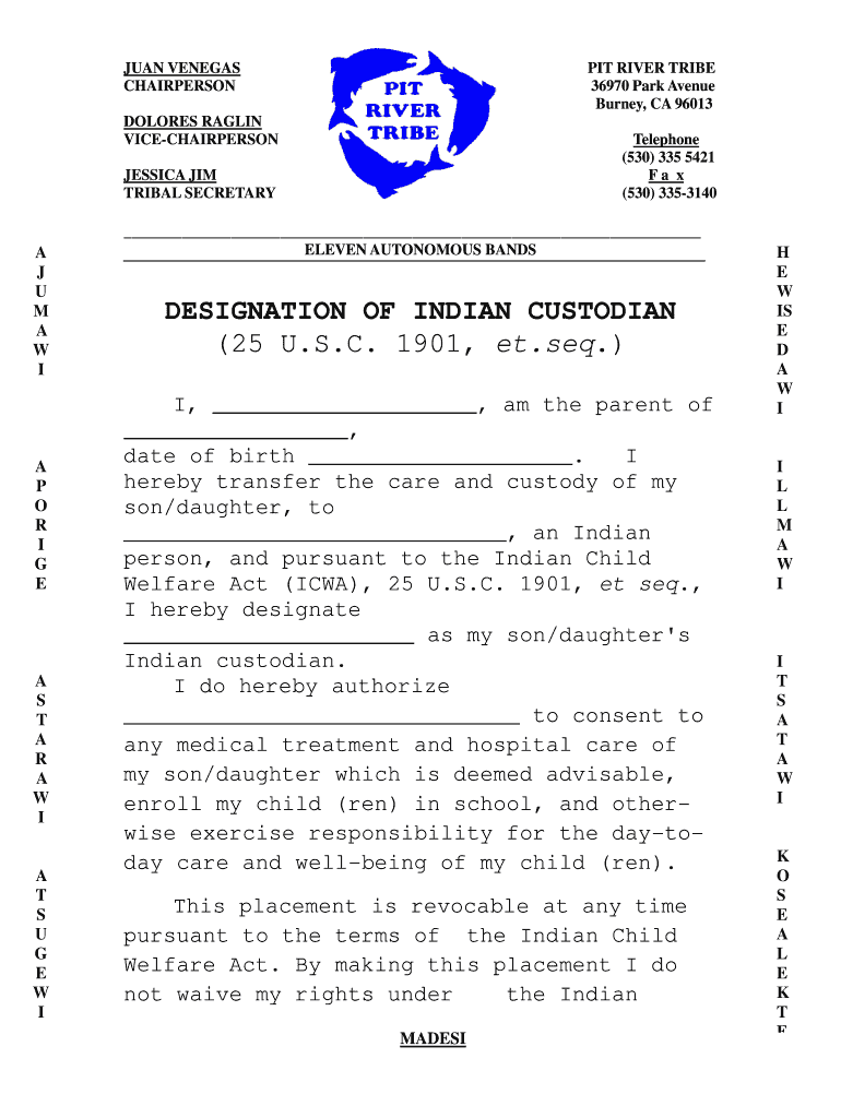 Pit River Tribal Office Fill Online Printable Fillable Blank 