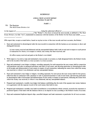 Fillable Online mbrealestate ANNUAL TRUST ACCOUNT REPORT Sections 14 ...