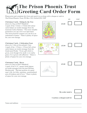 Fillable Online theppt org The Prison Phoenix Trust Greeting Card Order ...