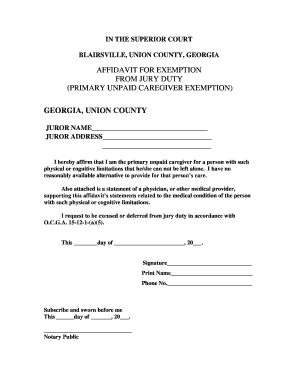 Fillable Online (PRIMARY UNPAID CAREGIVER EXEMPTION) Fax Email Print ...