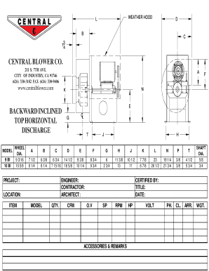 Fillable Online BACKWARD INCLINED TOP HORIZONTAL DISCHARGE Fax Email ...