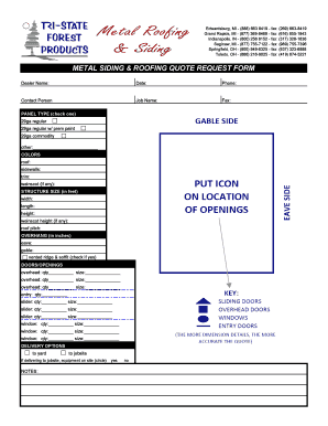 Fillable Online METAL QUOTE FORM - Tri State Forest Products Inc Fax ...