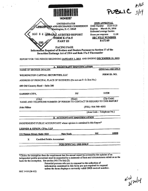 Fillable Online sec Iest SEC FILE NUMBER REPORT PART III - SECgov - sec ...