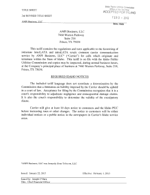 Fillable Online 2nd REVISED TITLE SHEET Fax Email Print - pdfFiller