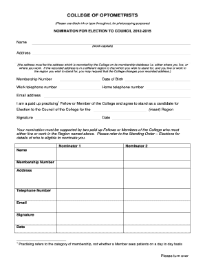 Fillable Online college-optometrists THE COLLEGE OF OPTOMETRISTS ...