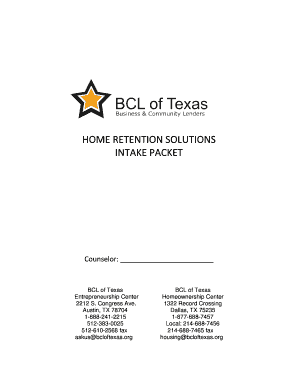 Fillable Online bclhomeownershipcenter HOME RETENTION SOLUTIONS Fax ...