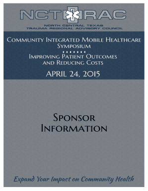 Fillable Online ncttrac SPONSOR AGREEMENT Community Integrated Mobile ...