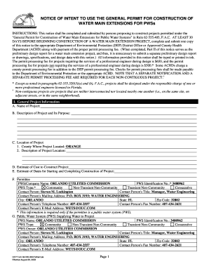 Fillable Online Fdep permit application preparation - OUC.com Fax Email ...