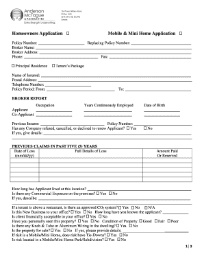 Fillable Online BHomeowners Applicationb Mobile amp Mini Home ...