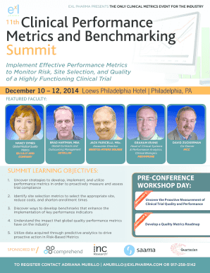Fillable Online Clinical Performance Metrics and Benchmarking Summit ...