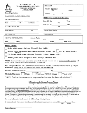 Fillable Online scu Scu parking bpermitb application 2001-b2002b ...