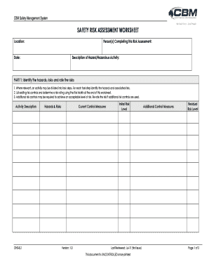 Fillable Online Risk assessment form - Country Wide Building ...