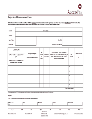 Fillable Online Payment and Reimbursement Form Fill out this form when ...