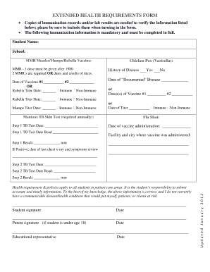 Fillable Online fvhca EXTENDED HEALTH REQUIREMENTS FORM - bFVHCAb ...