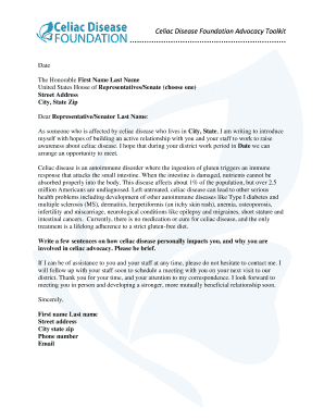 Fillable Online celiac Meeting Request Letter - Celiac Disease ...