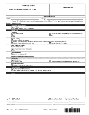 Fillable Online OBGYN CESAREAN PRE-OP PLAN - Lubbock Fax Email Print ...