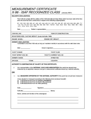 Fillable Online x-99 Measurement Certificate.DOC - x-99 Fax Email Print ...