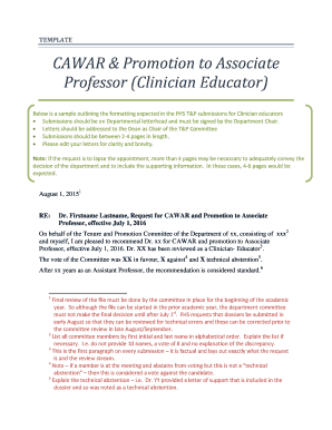 Fillable Online CAWAR & Promotion to Associate Fax Email Print - pdfFiller