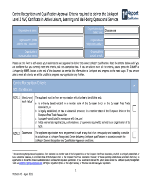 Fillable Online Level 2 NVQ Certificate in Active Leisure, Learning and ...