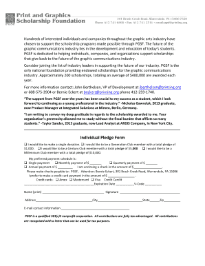 Fillable Online pgsf To download a PDF copy of the individual donation ...