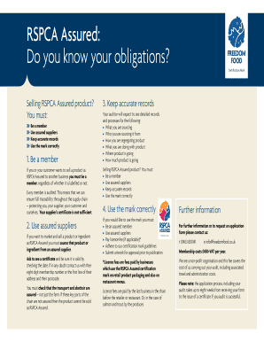 Fillable Online industry freedomfood co RSPCA Assured: Do you know your ...