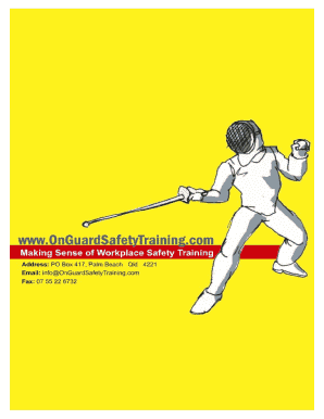 Fillable Online OnGuard Safety Training - 1300beonguardcom Fax Email ...