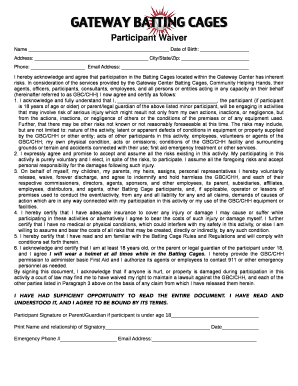 Fillable Online thegatewaycenter Batting_Cages_Waiver_Rules - The ...