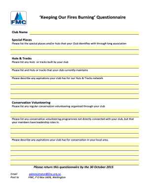 Fillable Online fmc org Keeping Our Fires Burning Questionnaire - FMC ...